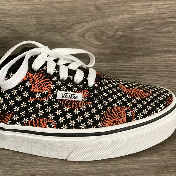 Vans | Shoes | Vans Authentic Tiger Floral Black Orange Nwob | Poshmark